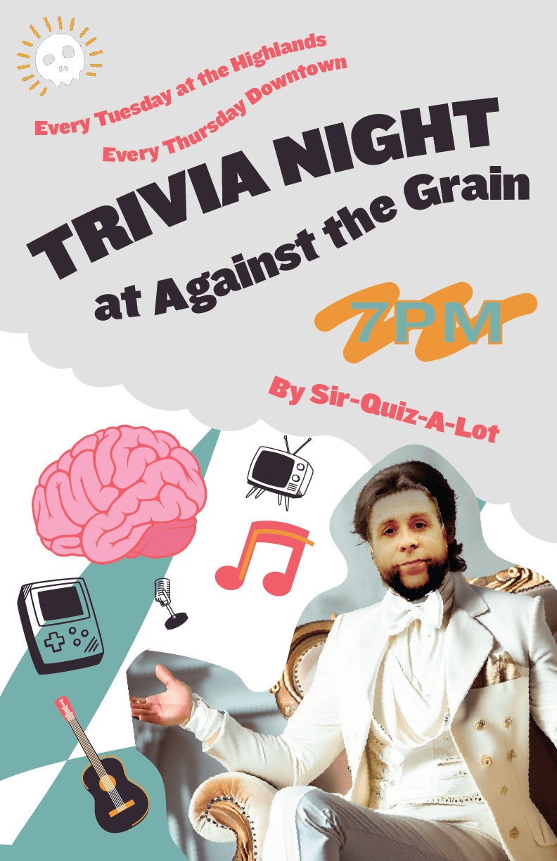 Weekly Trivia at Against the Grain with Host Sir Quiz-A-Lot | Against ...