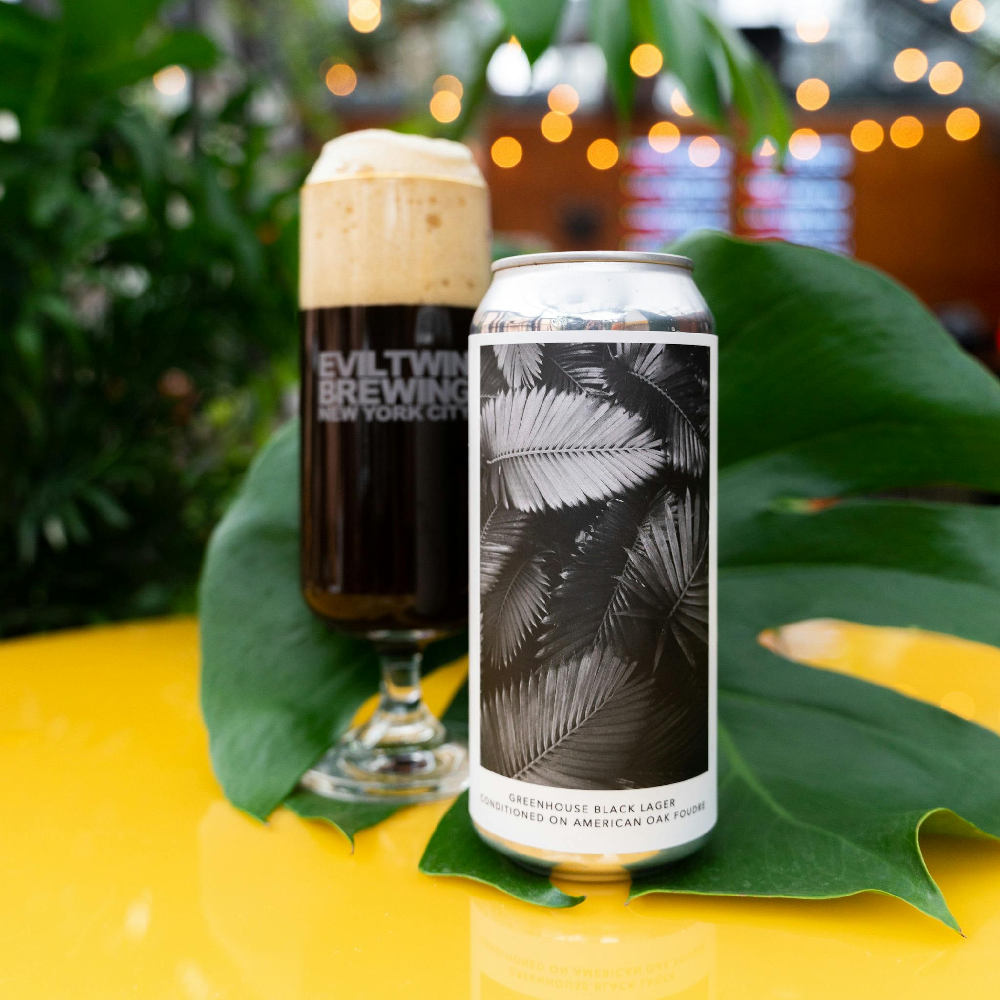 GREENHOUSE BLACK LAGER CONDITIONED ON AMERICAN OAK FOUDRE | Evil Twin ...
