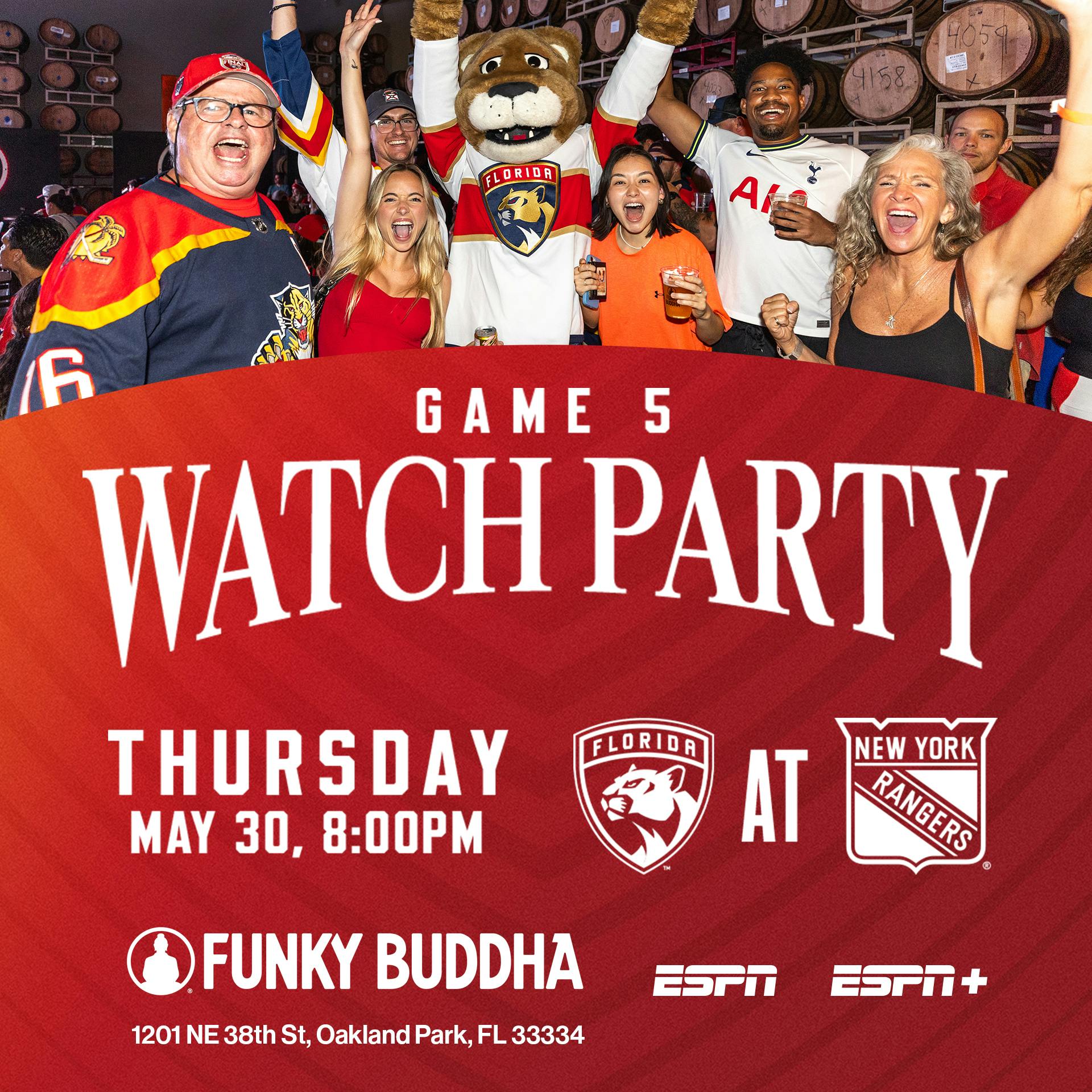 Florida Panthers Playoff Watch Party | Funky Buddha