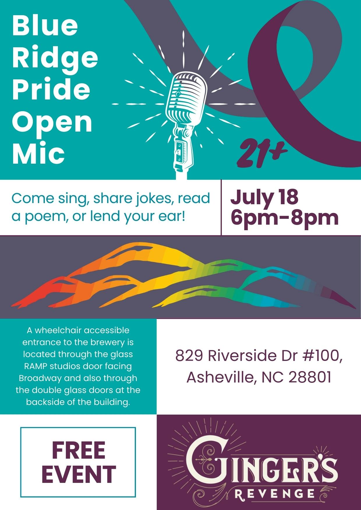 Blue Ridge Pride Open Mic | Ginger's Revenge
