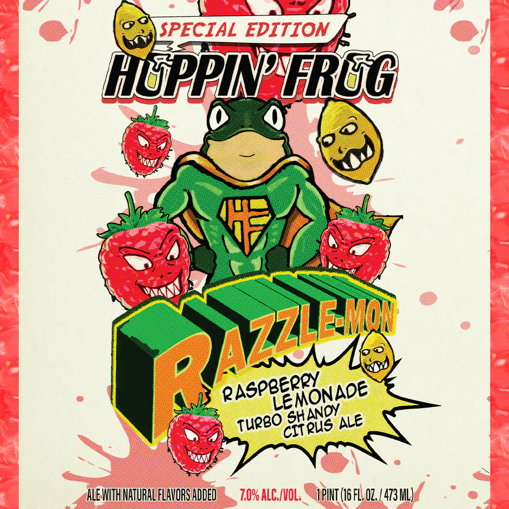 Razzle-Mon Raspberry Lemonade Turbo Shandy Citrus Ale | Hoppin’ Frog