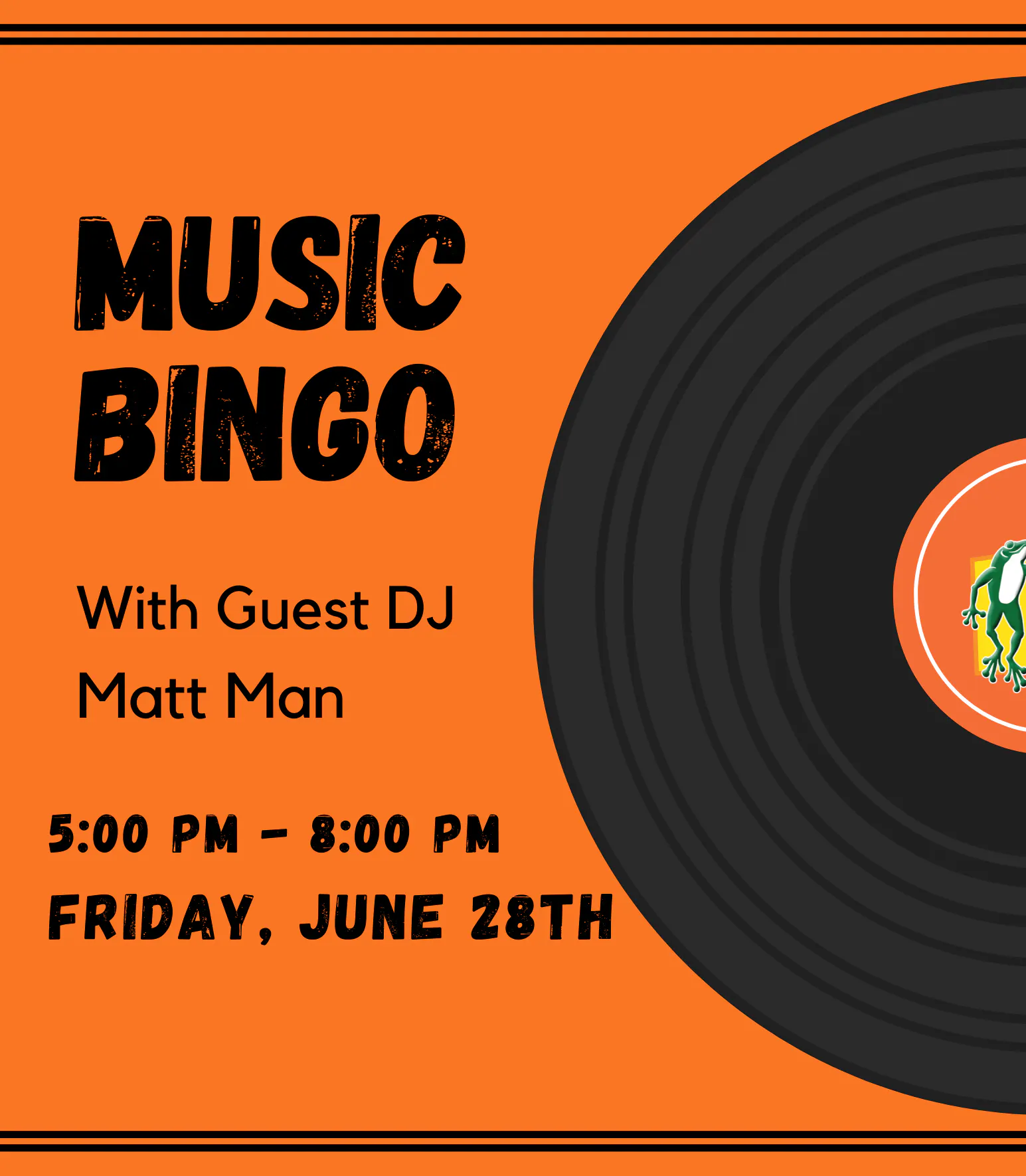 MUSIC BINGO FRIDAY WITH DJ MATT MAN! | Hoppin’ Frog