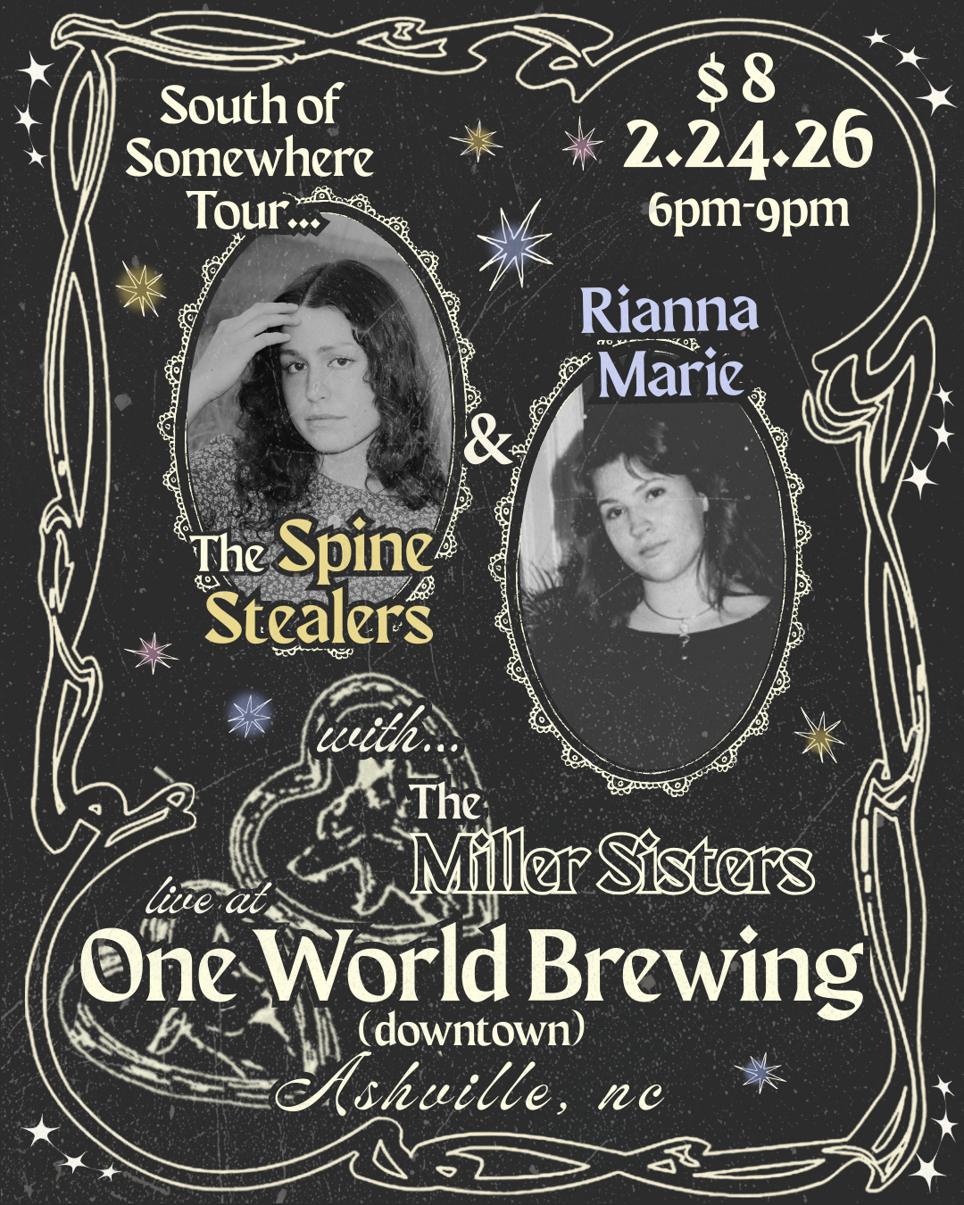 The Spine Stealers with The Miller Sisters | One World Brewing