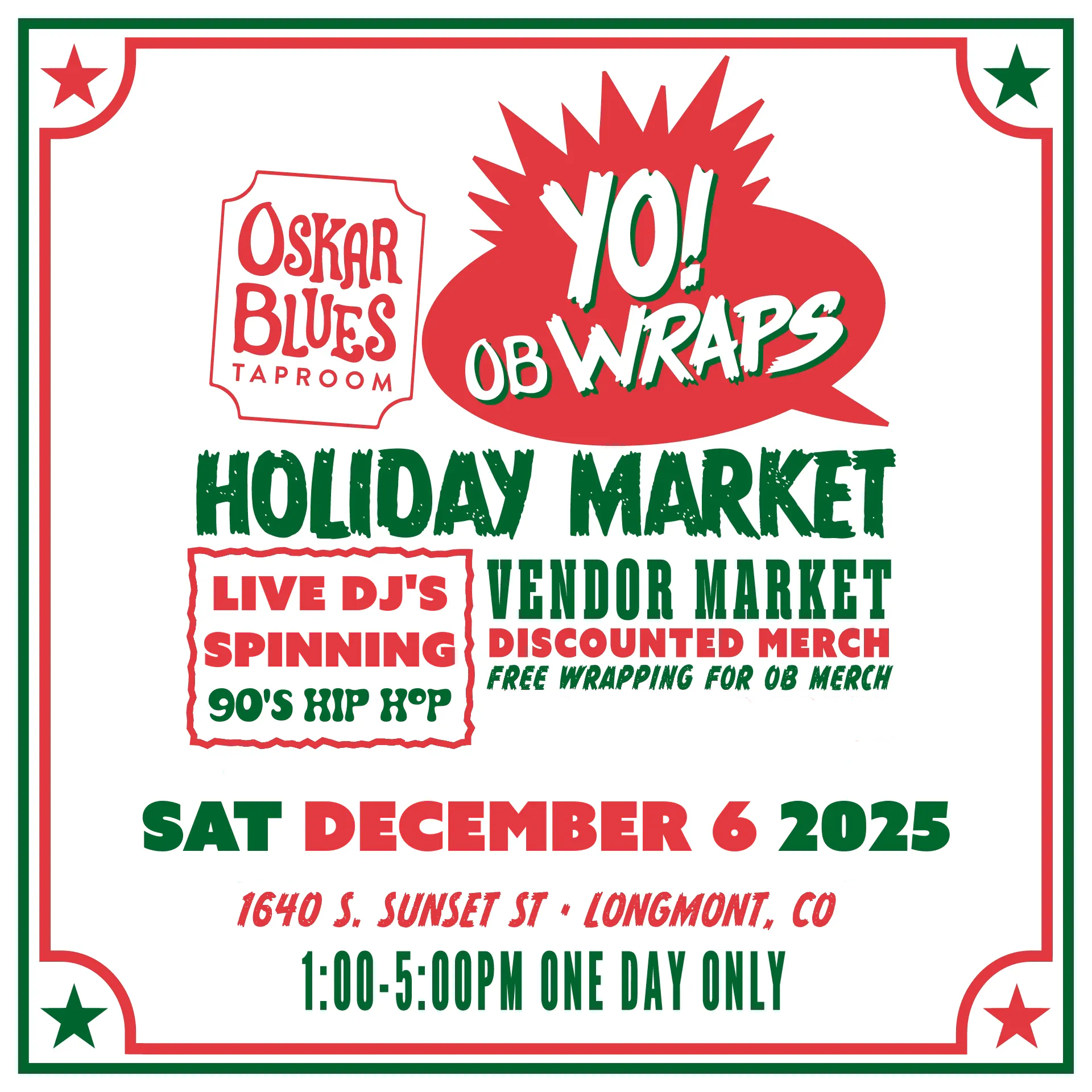 YO! OB Wraps Holiday Market 2025 | Oskar Blues Brewery