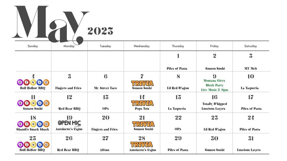 May Food Truck and Event Schedule | Palladium Brewing