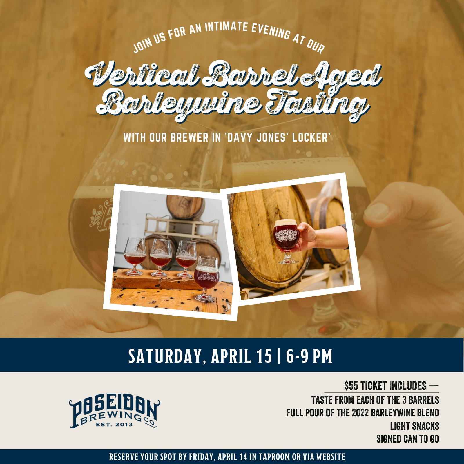 Vertical Barrel Aged Barleywine Tasting | Poseidon Brewing Co.