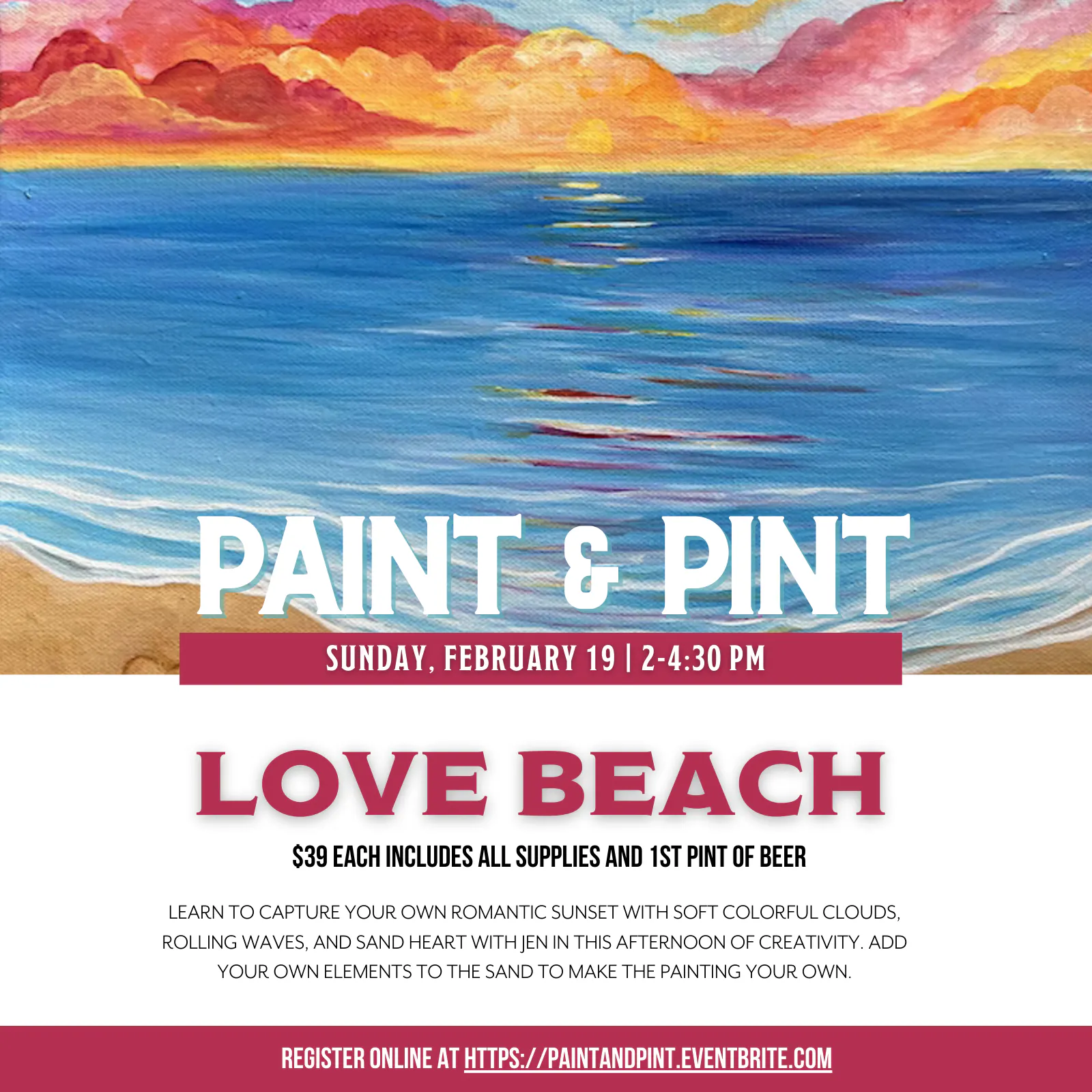 “Love Beach” PAINT & PINT | Poseidon Brewing Co.