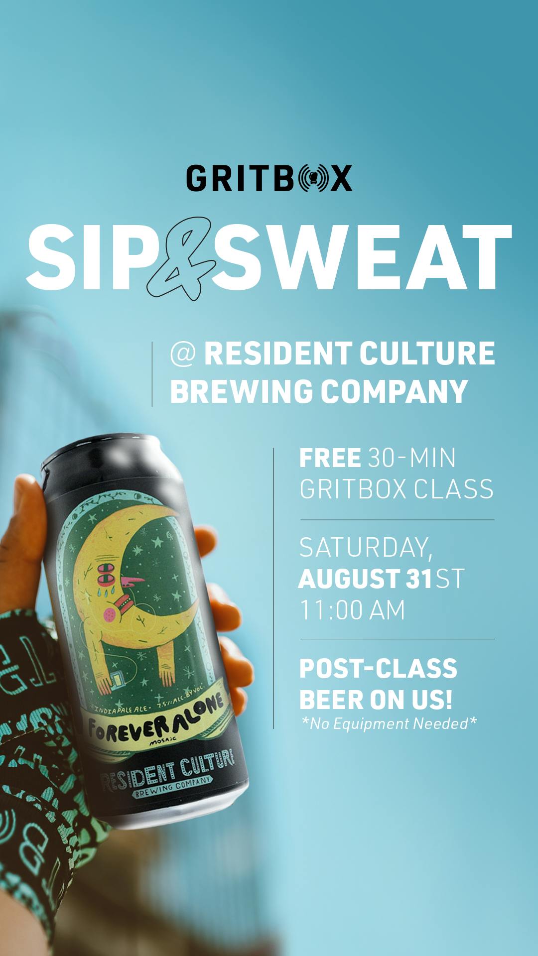 SIP & SWEAT WITH GRITBOX | Resident Culture Brewing