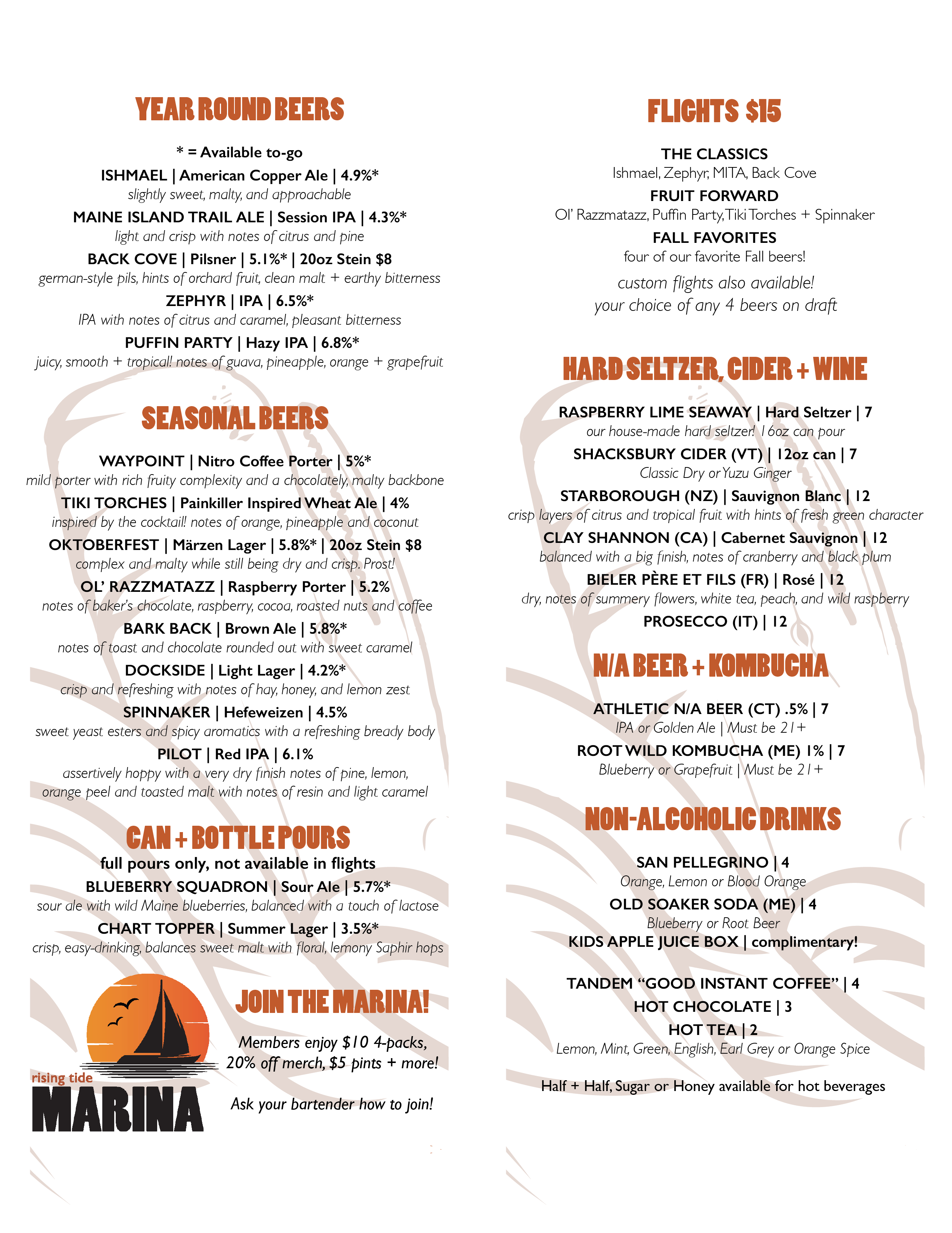 Today’s Menu | Rising Tide Brewing