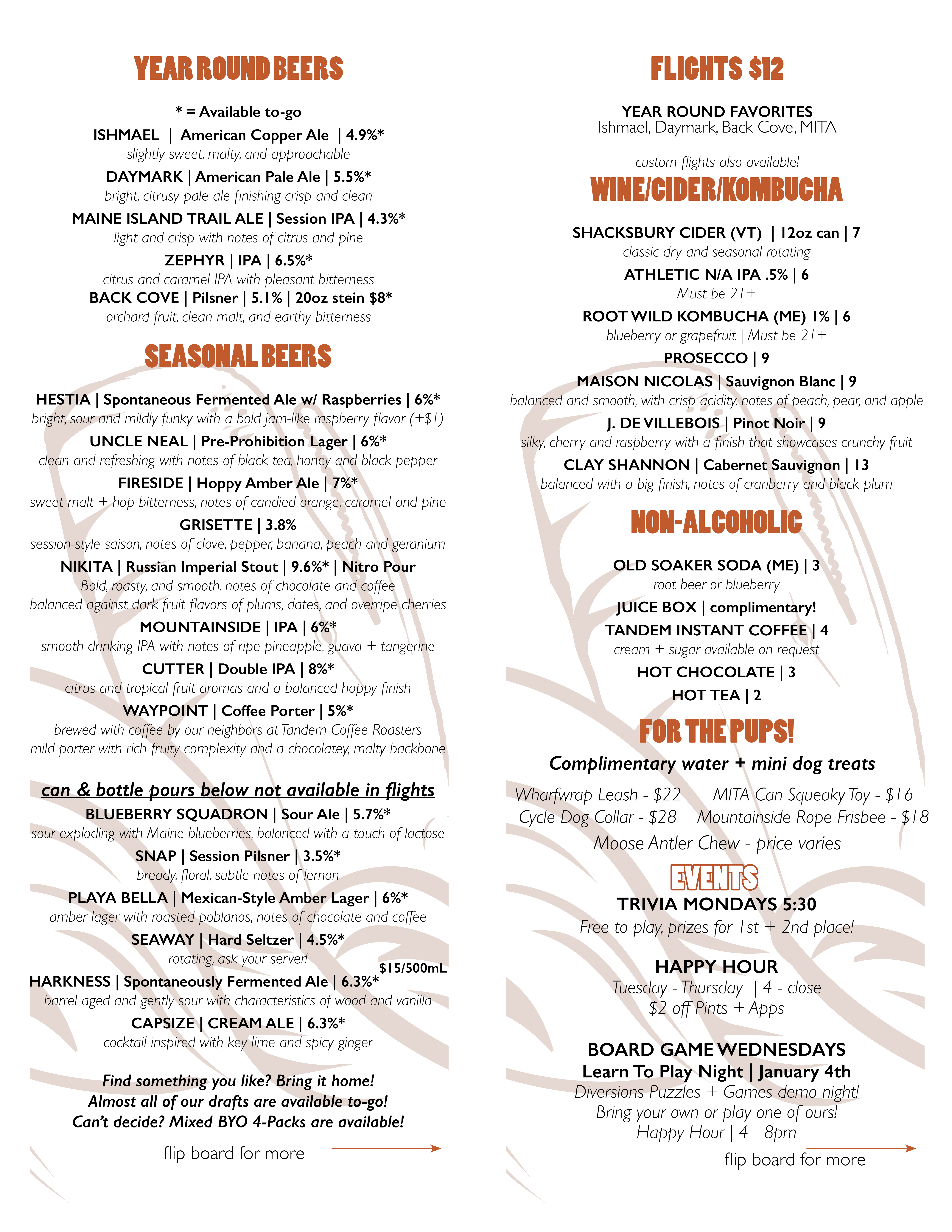 Today’s Menu | Rising Tide Brewing