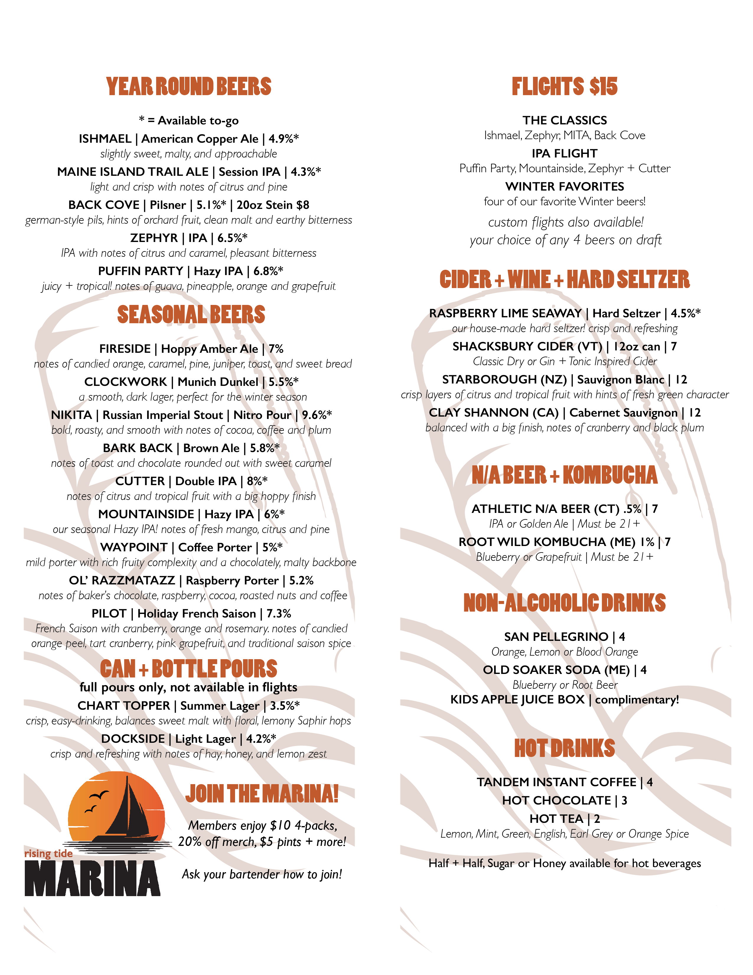 Today’s Menu | Rising Tide Brewing