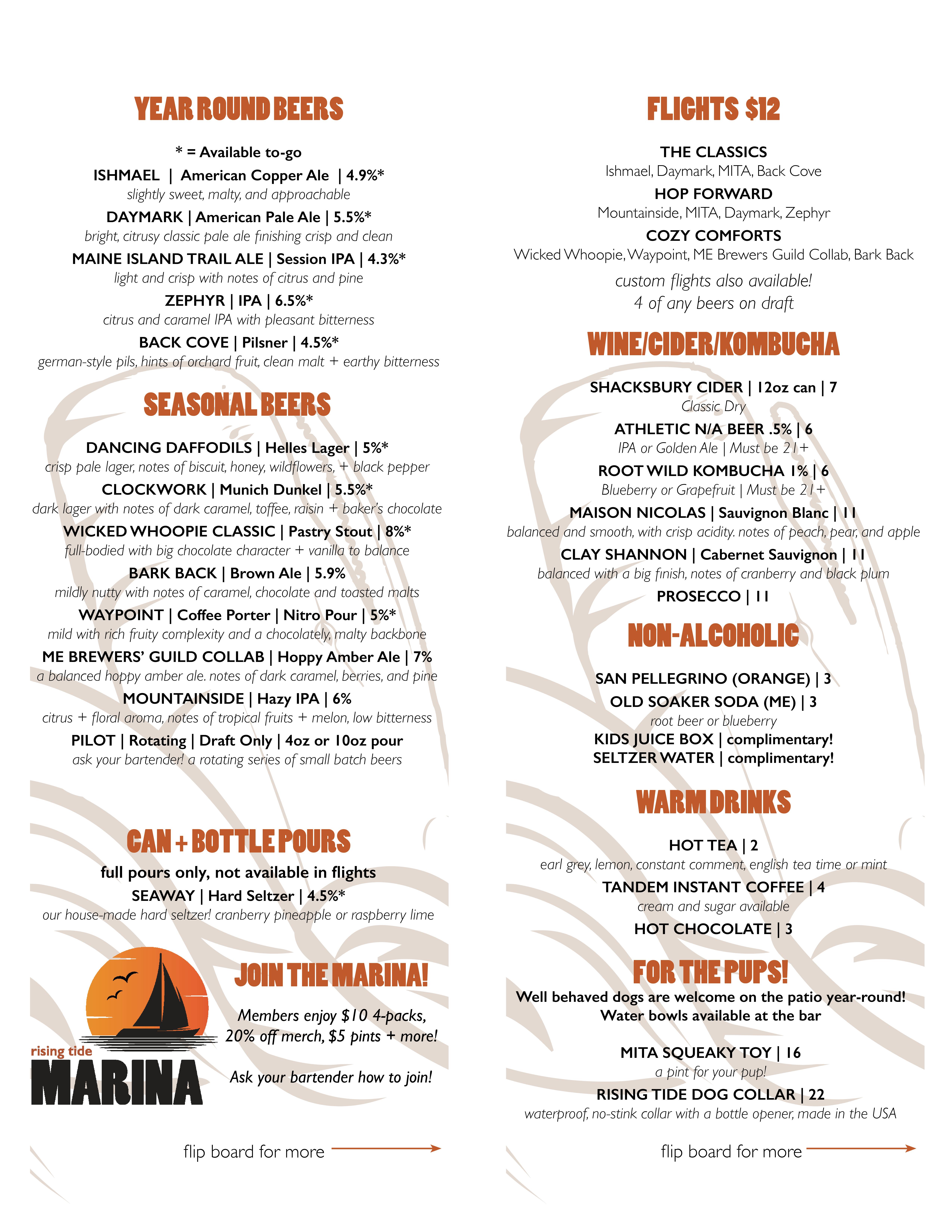 Today’s Menu | Rising Tide Brewing