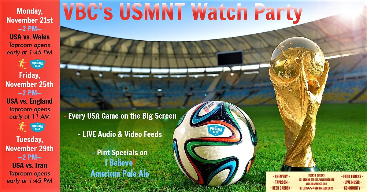VBC’s USMNT BIG SCREEN Watch Party | The Virginia Beer Company