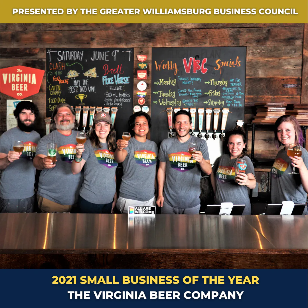 Virginia Beer Co. Named Williamsburg’s 2021 Small Business of the Year ...