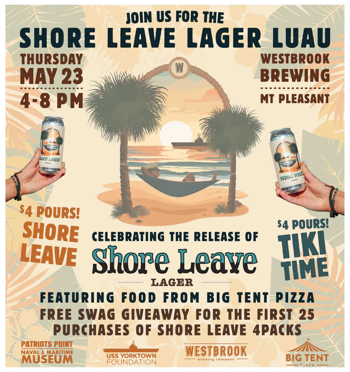 Shore Leave Lager Luau w/ The Yorktown Foundation | Westbrook Brewing