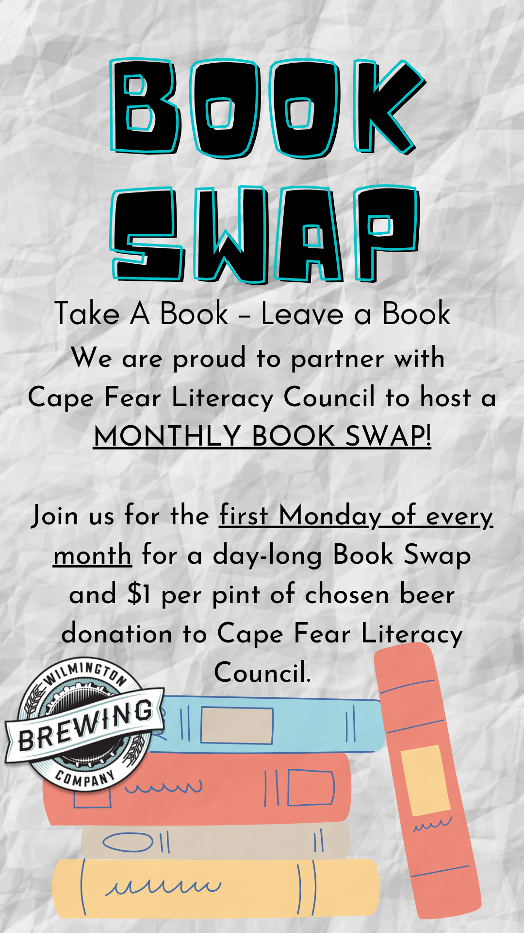 BOOK SWAP supporting Cape Fear Literacy Council! | Wilmington Brewing ...